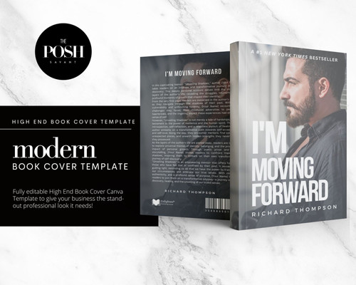 Modern Book Cover Template - Front & Back | THE POSH SAVANT