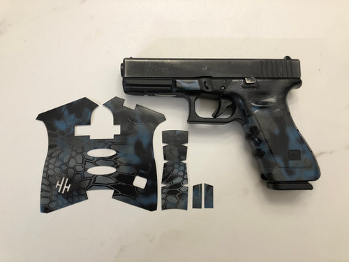 Glock Blue Kryptek Vinyl Style Gun Grip Wrap Gun Parts Kit | handleitgrips