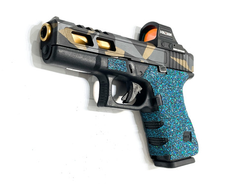 Blue Glitter Sandpaper Gun Grip Enhancement Kit | HANDLE HER GRIPS