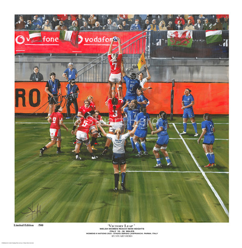 Victory Leap - Wales Vs Italy | Rugby Artworks