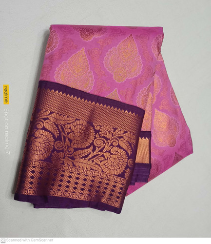 D purple colour with light pink colour kanchipuram pattu sarees ...