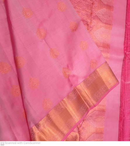 Light pink colour kanchipuram pure silk saree | Nithiya Silks