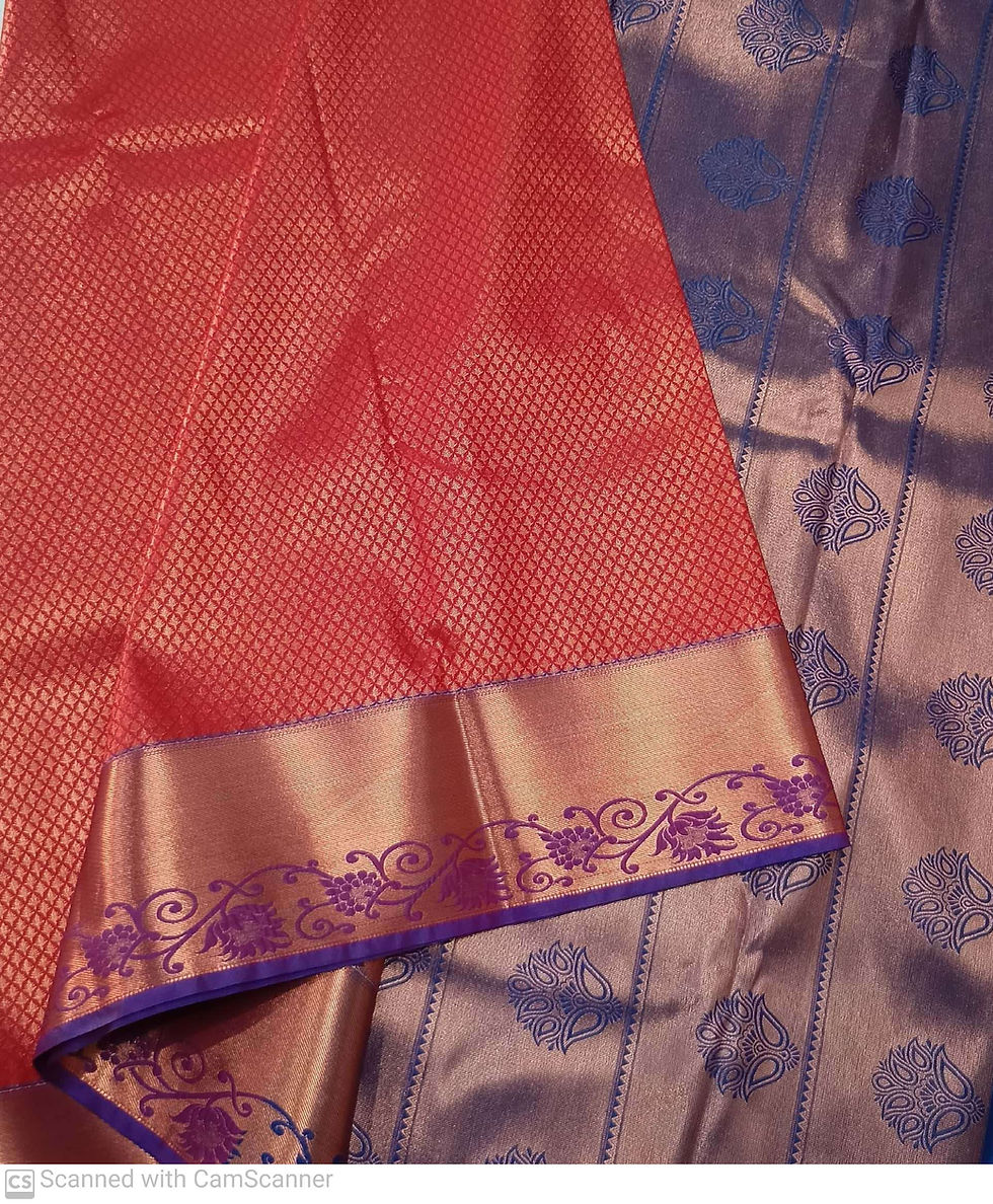 Navy blue with red colour kanchipuram pattu saree bridal saree ...