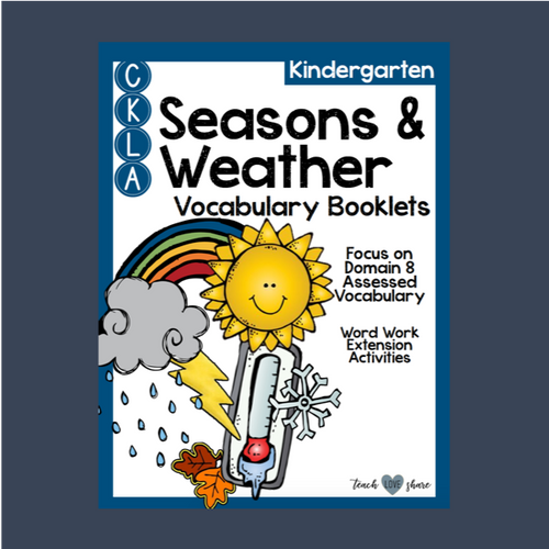 CKLA KG DOMAIN 8 SEASONS AND WEATHER VOCABULARY ASSESSMENT BOOKLET ...