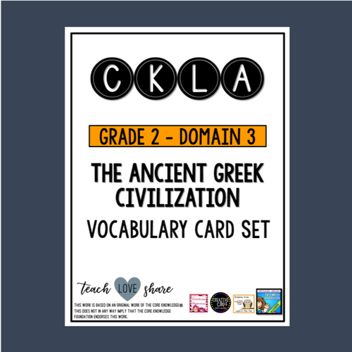 CKLA G2 DOMAIN 3 THE ANCIENT GREEK CIVILIZATION VOCABULARY CARDS ...