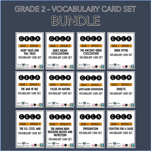 CKLA GRADE 2 VOCABULARY CARD SET (DOMAINS 1-12) BUNDLE | teachloveshare
