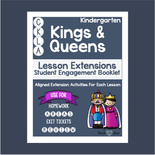 CKLA KG Domain 7 Kings and Queens Lesson Extension Activity Booklet ...