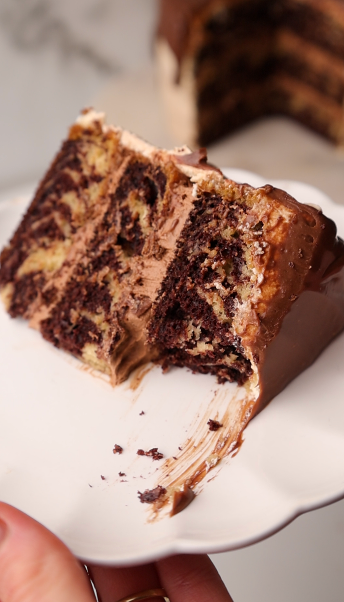 Chocolate and Vanilla Marble Cake