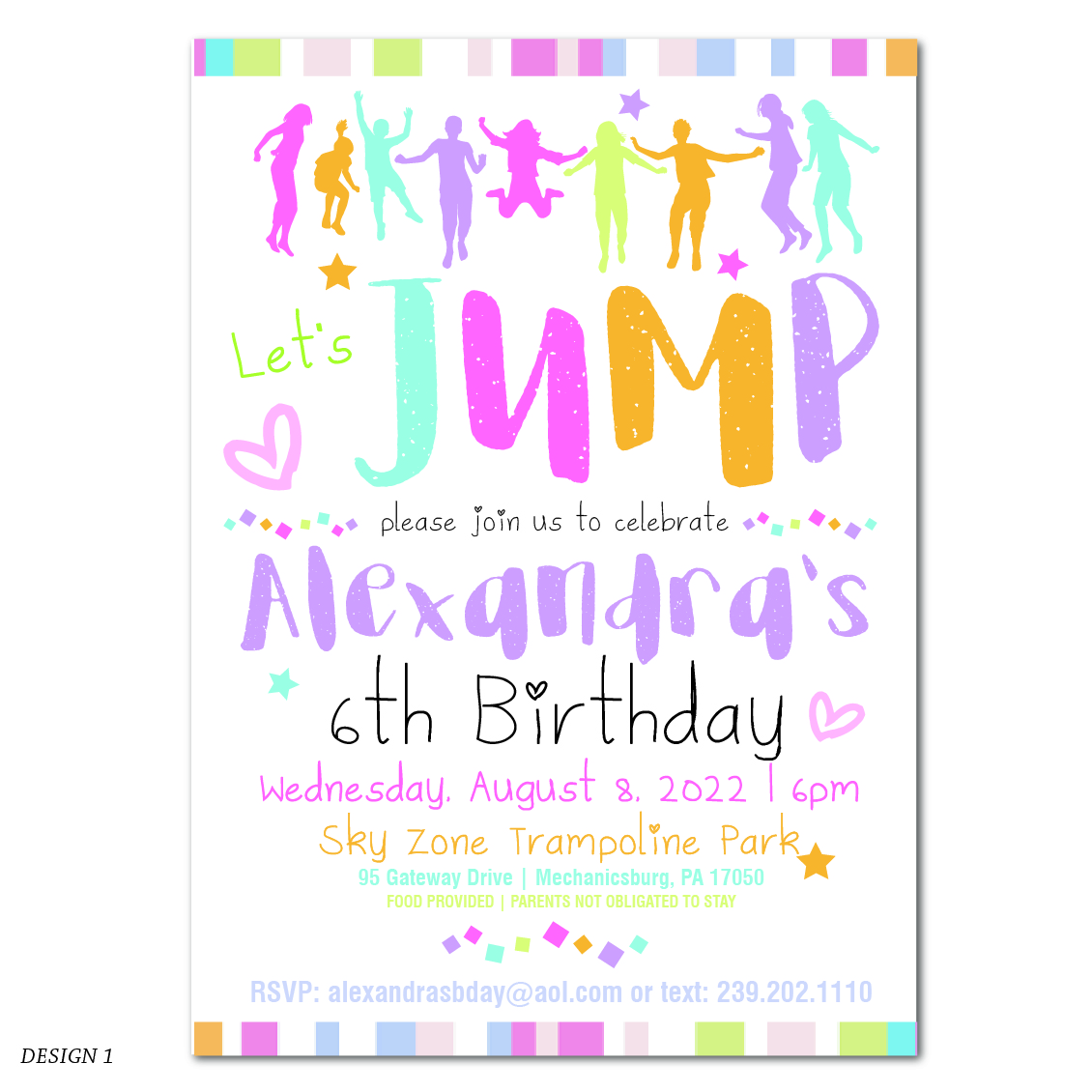 Invitations Invitations & Announcements Trampoline Jumping Birthday ...
