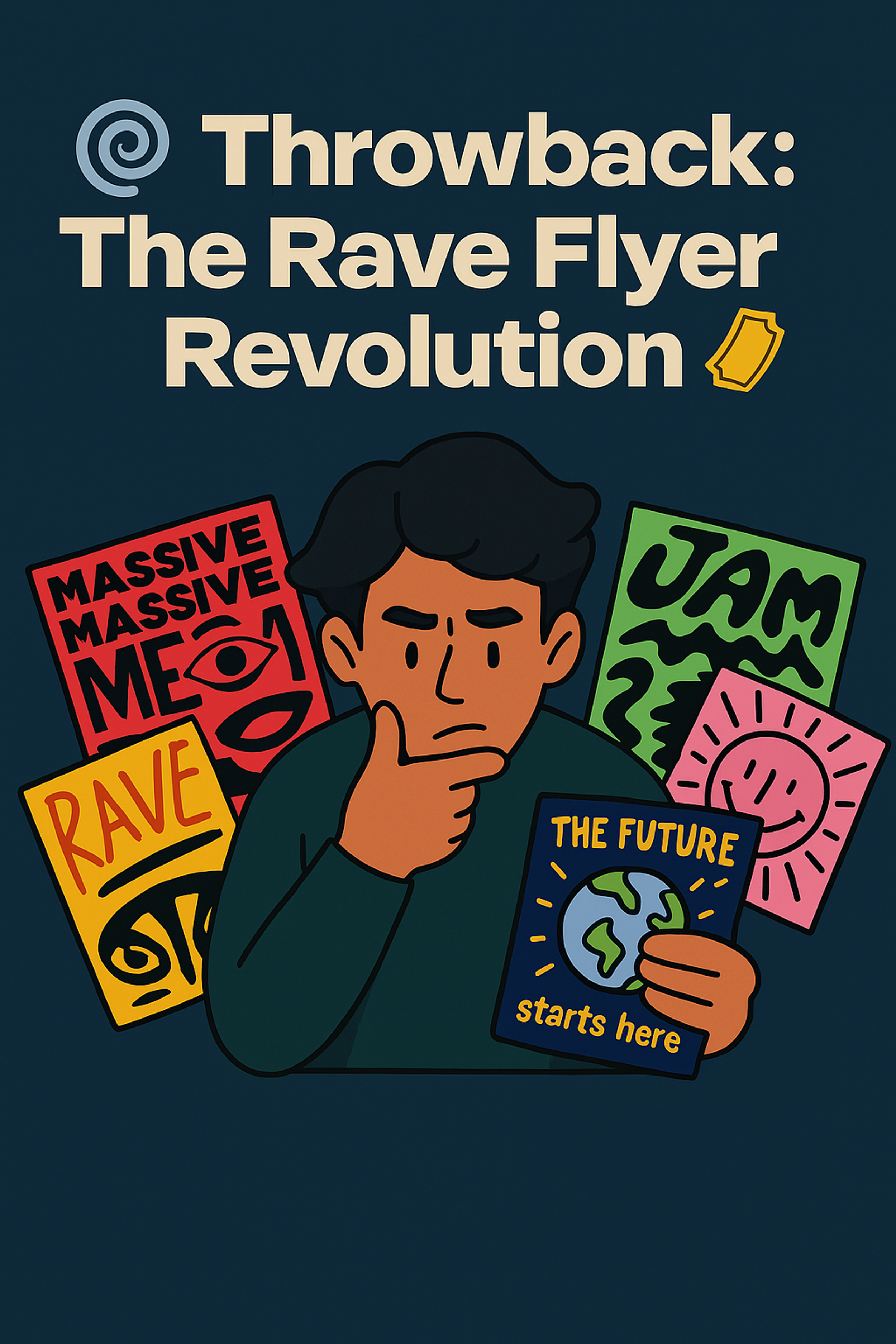 🌀 Throwback pessoal: a era dos flyers de rave 🎟️