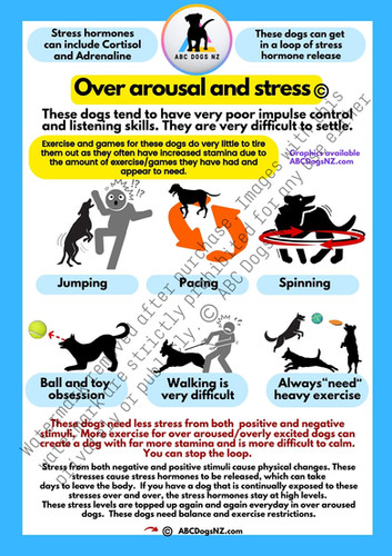 ABC Dogs NZ. Overarousal and stress. Dog training graphic | ABC Dogs NZ