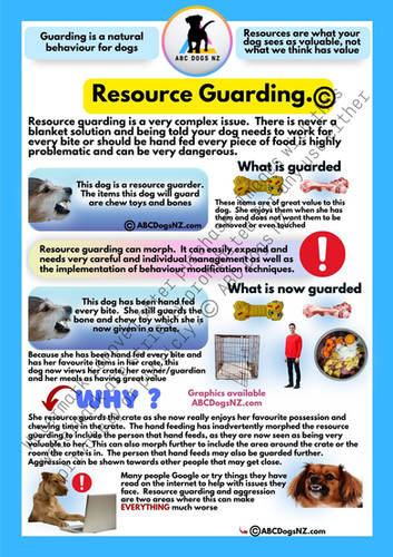 ABC Dogs NZ. Resource guarding. Dog training graphic | ABC Dogs NZ