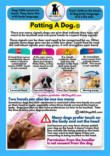 ABC Dogs NZ. Patting a dog. Dog training graphic | ABC Dogs NZ