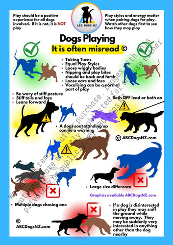 ABC Dogs NZ. Dogs playing. It is often misread. Dog training graphic ...