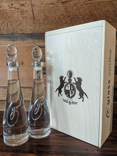 2-Bottle Wooden Box Sets | Glass Vodka