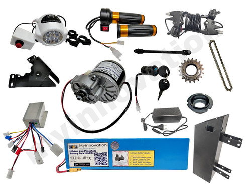 30km+ Range Electric Cycle Conversion Kit, 24v 250Watts Motor, Lithium ...