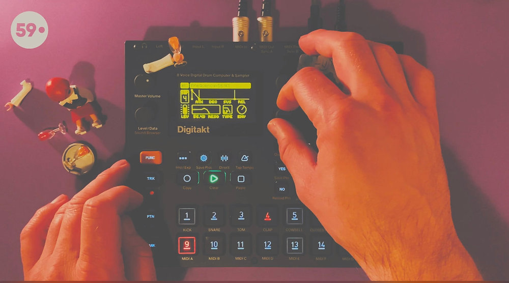 Digitakt Minimal House Synthjam using Midi Loopback