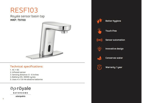 AsianPaints Bathsense RESF103 Sensor Basin Tap | Rama Hardware