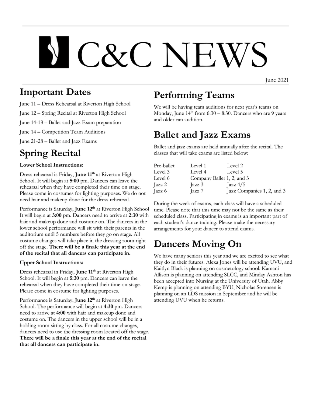 Dance Studio | C&C Ballet Academy | South Jordan