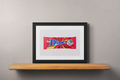Dime Bar Daim Chocolate Bar Parody Art Print | Multi Ego Art