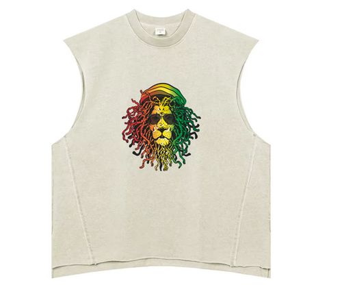 Arasta Lion Grey Apricot Vest | ArastaManThing