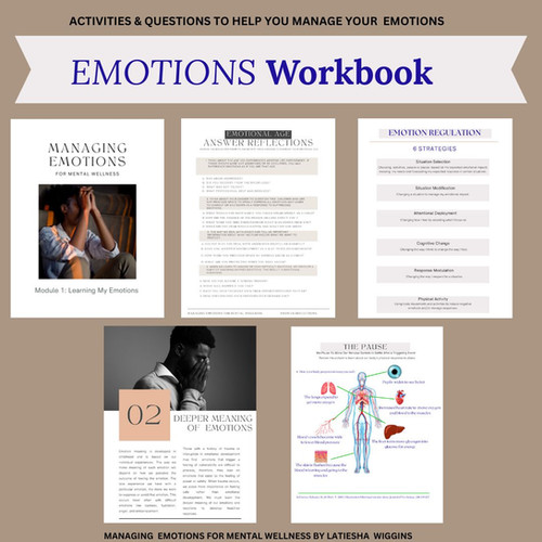 Emotions Workbook, Mental Health Journal, Mindfulness, Reflection ...