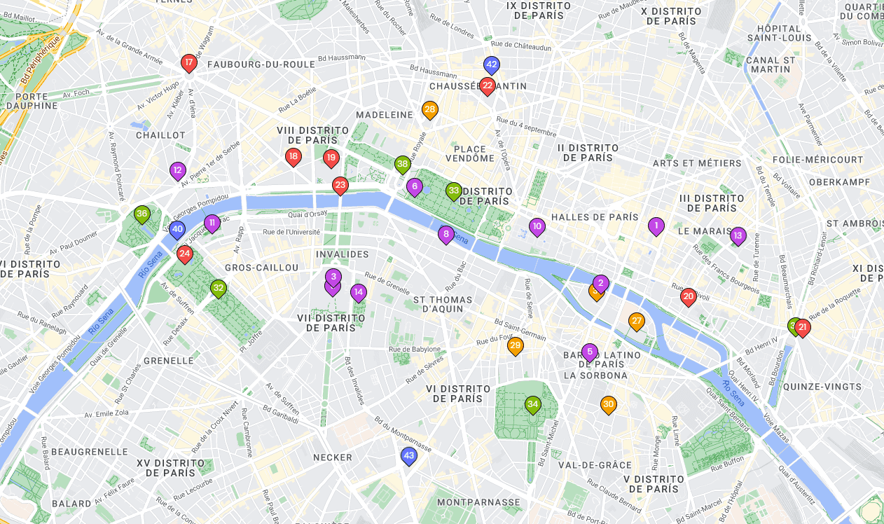 Mappa interattiva di Parigi