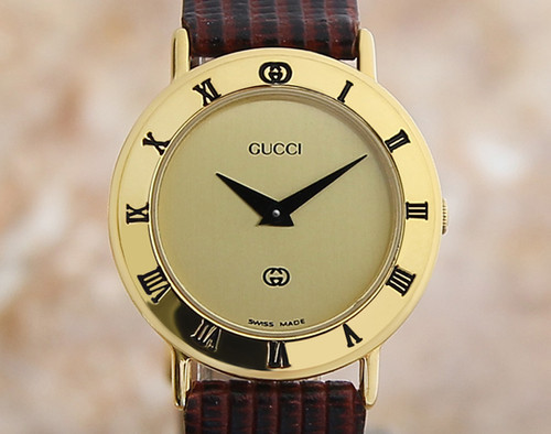 Gucci Ladies 3000L Swiss Made Luxury Gold Plate Dress Watch
