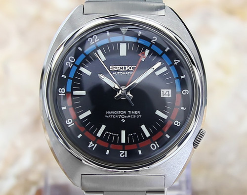 Seiko Ref 6117 6410 Navigator Time Automatic 40mm Watch