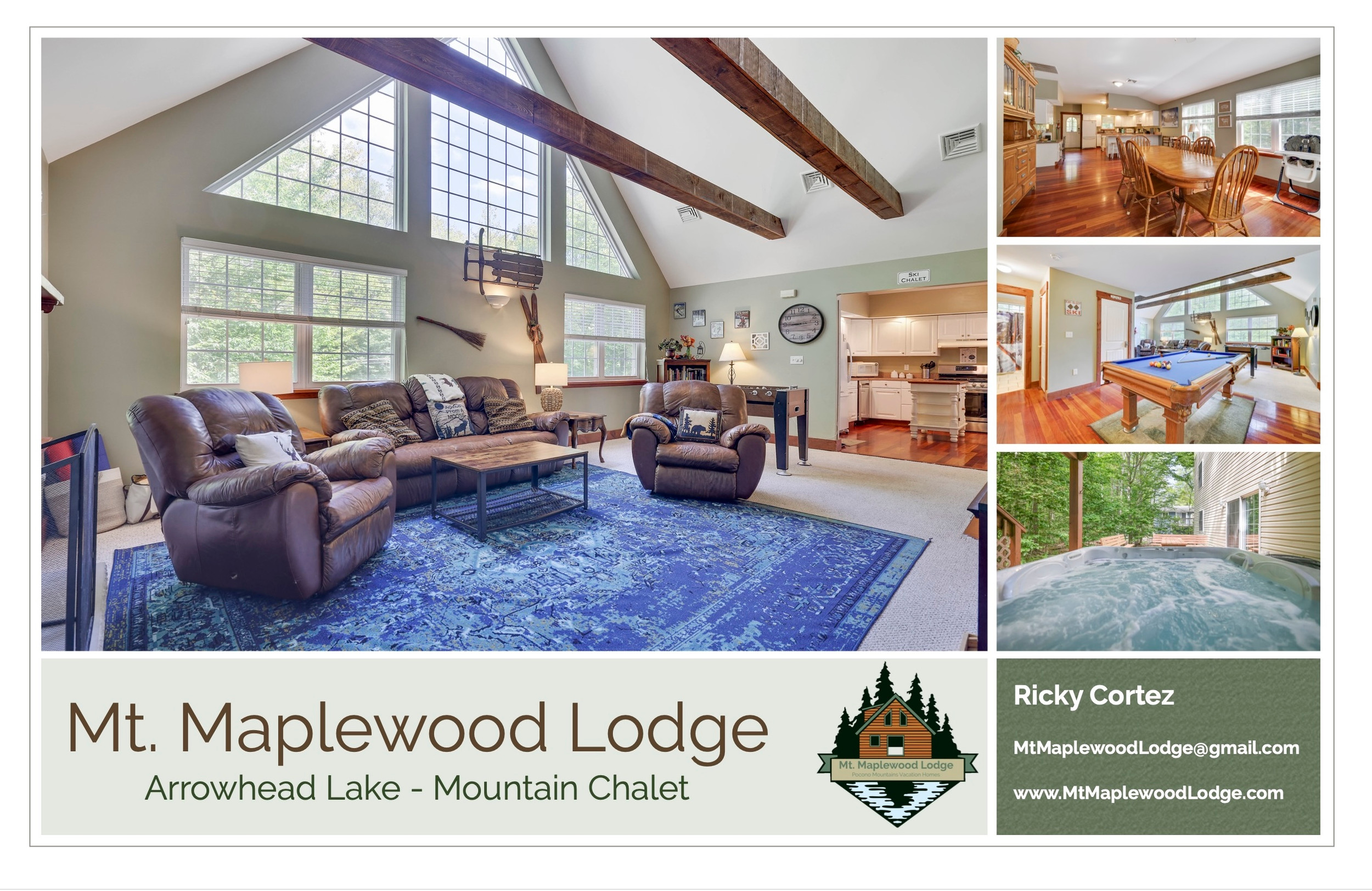 Mt. Maplewood Chalet, Vacation Rental, Poconos PA - CHALET PICTURES