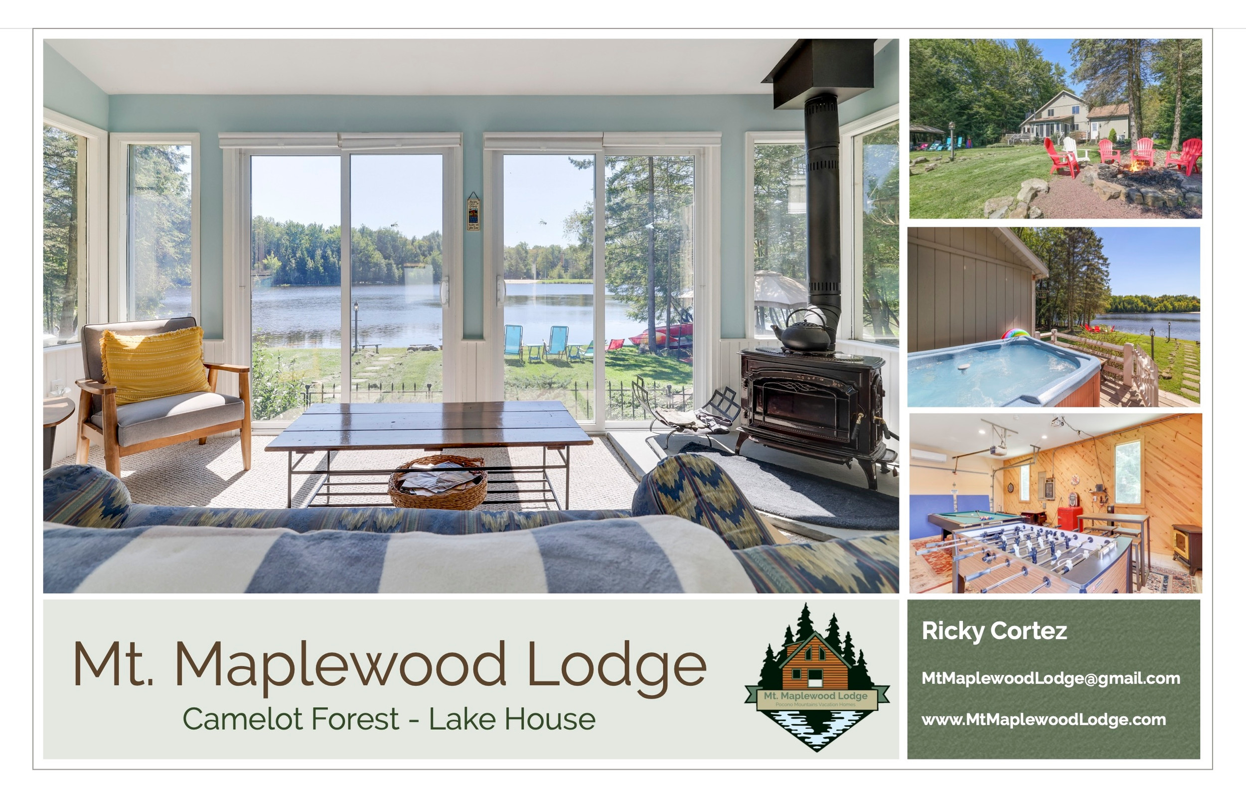 Mt. Maplewood Lake House, Vacation Rental, Poconos PA - LAKE PICTURES