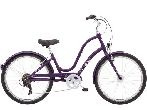 Townie 7D EQ Step thru Purple, size M, 26" tires | cyclemania