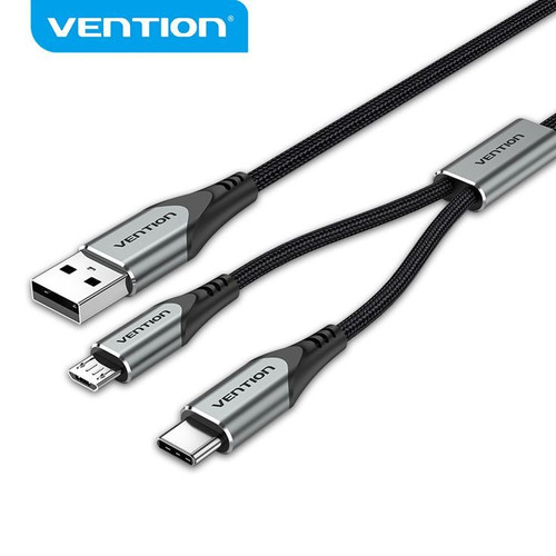 USB 2.0 A Male to USB-C & Micro B Male Y-Splitter Cable | Maamoon Est ...