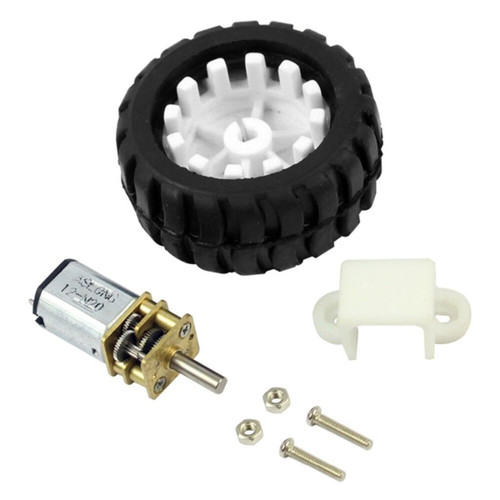 3PI Mini Q-Car Wheel Tyre + 12mm N20 Micro Gear Motor + Motor | Maamoon ...