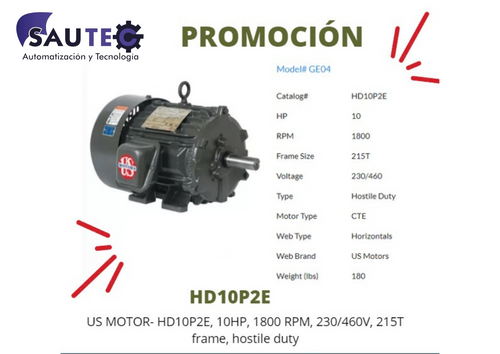Motor Marca: US MOTOR Modelo: GE04 Catalogo: HD10P2E | www.sautec.net