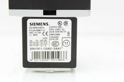 Contactor auxiliar SIEMENS GB14048 | www.sautec.net
