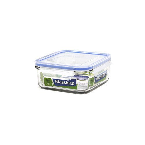 GLASSLOCK Classic Tempered Glass 850ml Square Glass Container | Glasslock
