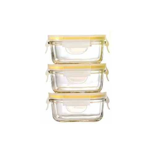 GLASSLOCK Classic Tempered Glass 150ml 3pc Baby Food Container Set ...