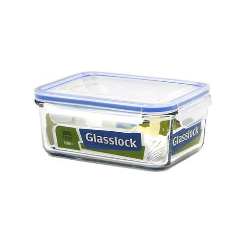 GLASSLOCK Classic Tempered Glass 1090ml Rectangle Glass Container ...