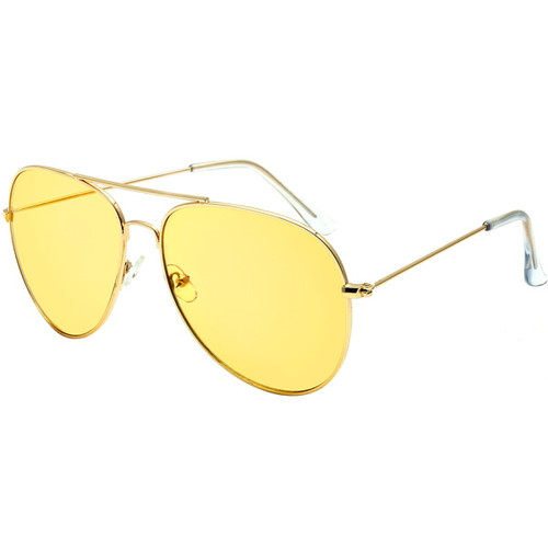 YELLOW LENS XL AVIATORS, GOLD FRAMES | FLASHBACK AND FREEDOM