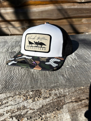 White and Camo Woven Turkey Patch | Black Bottom Hunts