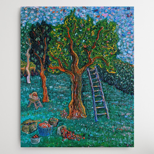 'Harvest of the Fruit Trees' Landscape Impressionism Fauvism Oil ...