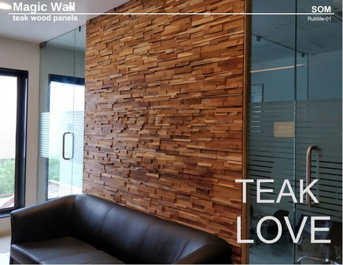 Teak Wood 3D Magic Wall Panel | Magic Floors