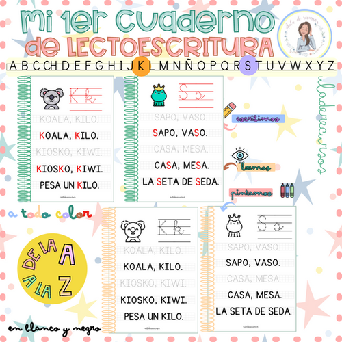 Cuadernillo de letras (COLOR + BLANCO Y NEGRO) | auladerecursos