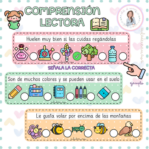 Tarjetas de comprensión lectora | auladerecursos