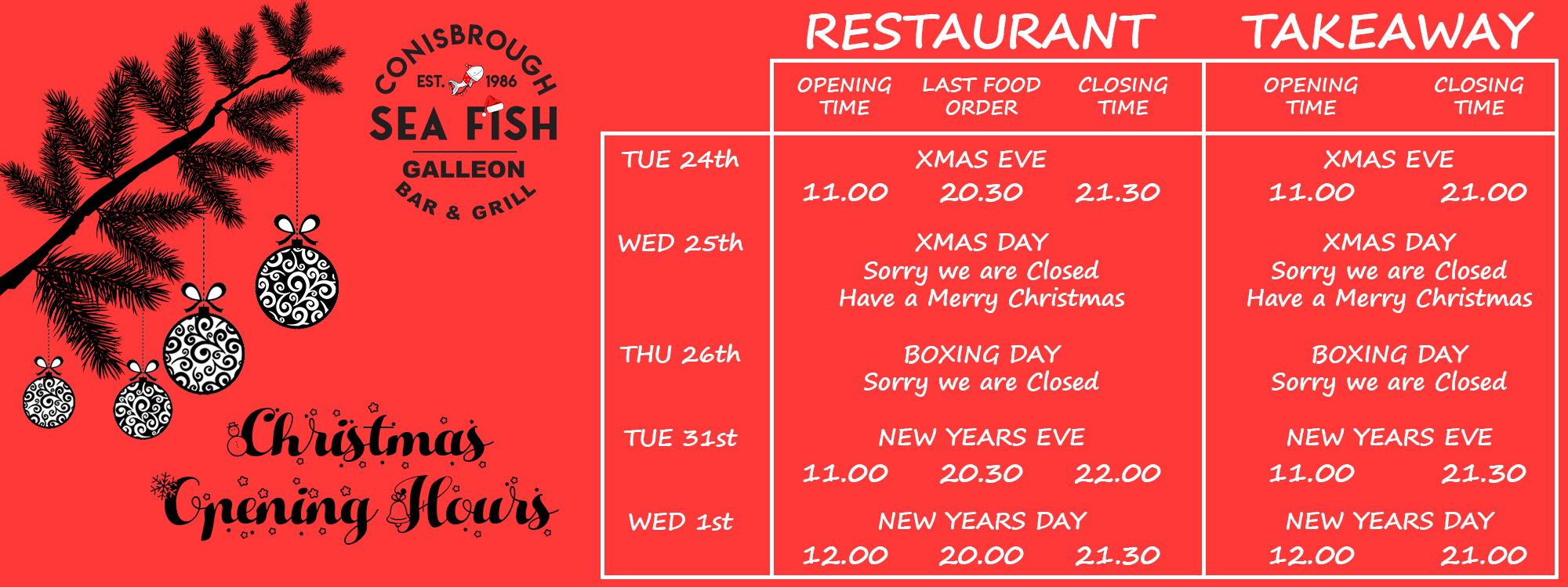 SeaFish Restaurant | Galleon | South Yorkshire | SeaFish Conisbrough