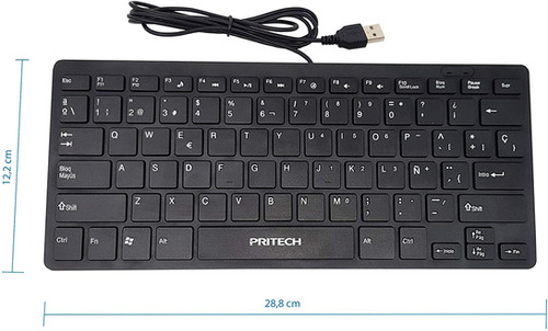 PRITECH Ultra-thin Spanish keyboard with Cable 1,3 meters, USB ...