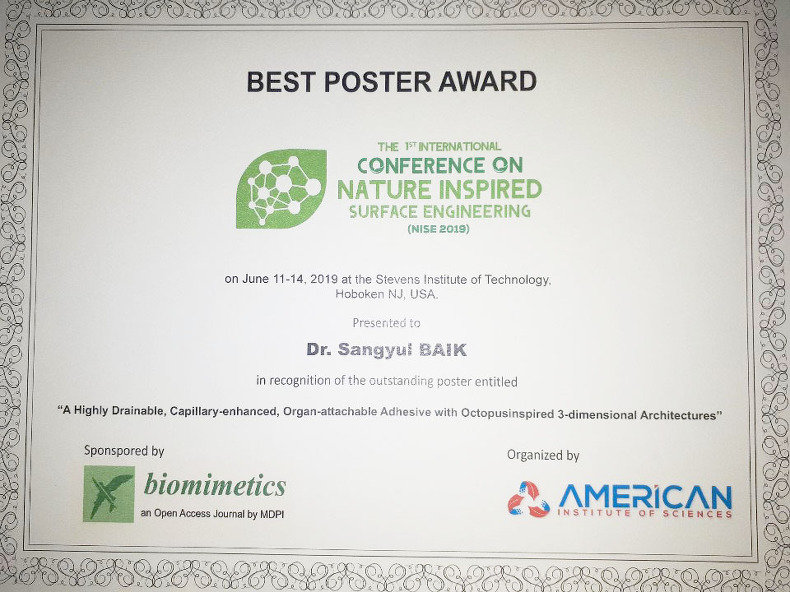 [2019, Best Poster Award: The 1st International Conference on Nature ...
