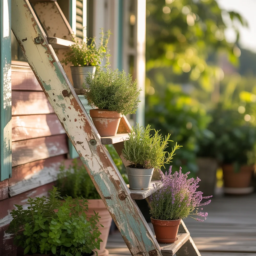 A Charming and Functional, Summer DIY Herb Garden Ladder Project