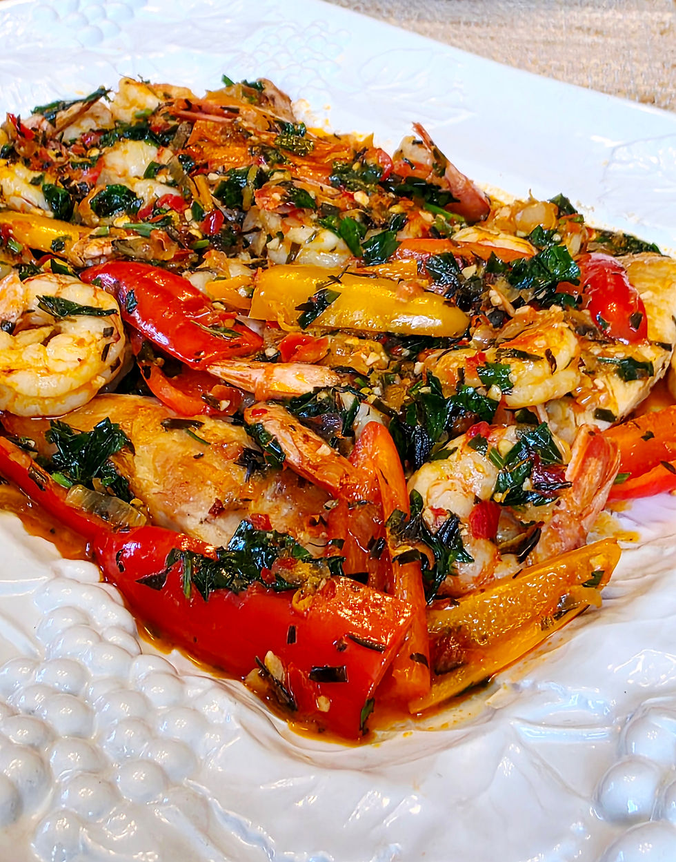 Spicy Lemon Tarragon Shrimp & Chicken